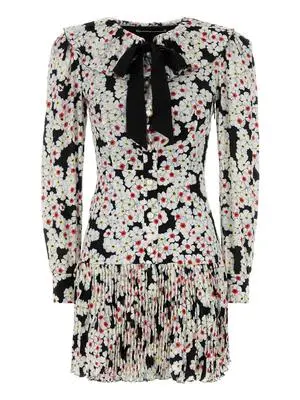 Alessandra Rich Printed Silk Mini Dress - Multicolor