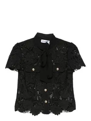 SELF-PORTRAIT Guipure-lace Blouse - Black