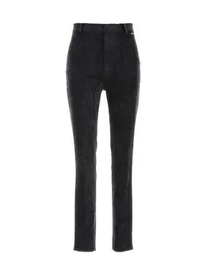 Gucci Charcoal Stretch Velvet Pant - Gray