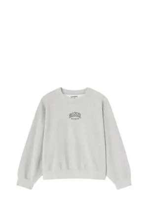 GANNI GANNI Logo Cotton Sweatshirt Gray