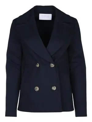 Harris Wharf London Women Peacoat Diagonal Crafted With Loro Piana Fab - Multicolor
