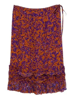 Dries Van Noten DRIES VAN NOTEN Embroidered Viscose Skirt Multicolor