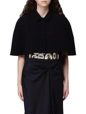Max Mara Cropped Single-breasted Cape In Cady - Black