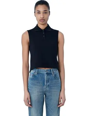 Saint Laurent Cassandre Polo Shirt - Black