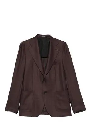 Tagliatore Textured Wool Blend Blazer - Red