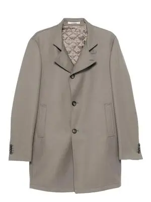 Tagliatore Single-breasted Virgin Wool Overcoat - Gray
