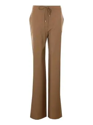 Max Mara MAX MARA STUDIO Corone Wool Canvas Jogging Trousers Brown
