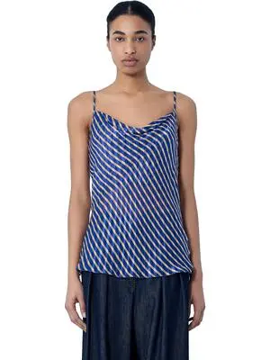 Dries Van Noten Diagonal Stripe Camisole Top - Blue