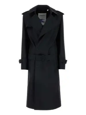 Burberry Silk Blend Trench Coat - Black