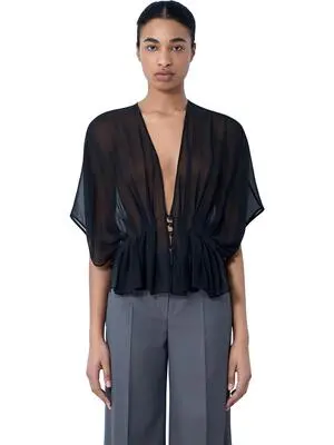 Max Mara Sheer Silk Blouse - Black