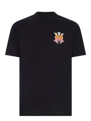 Amiri Cotton T-shirt With Front Logo - Black