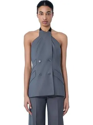Max Mara MAX MARA Double-Breasted Top Gray