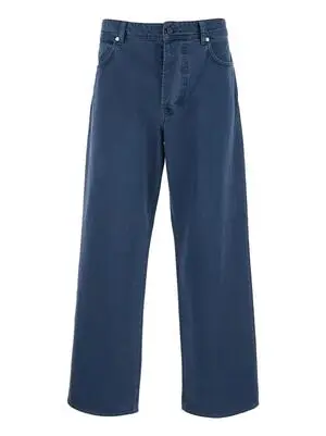 Stone Island Blue Jeans With Five-pocket Design And Logo Patch On The Back In Denim For - Multicolor