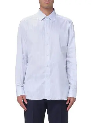 Zegna Zegna Men Classic Zegna Striped Poplin Shirt Blue
