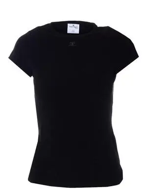 COURREGES Logo Baby Spongy T-shirt - Black