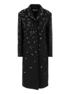 JIL SANDER Embellished Wool Coat - Multicolor