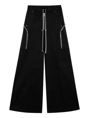 Rick Owens Cotton Canvas Flared Trousers - Black