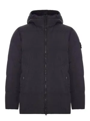 Stone Island Hooded Down Jacket - Black