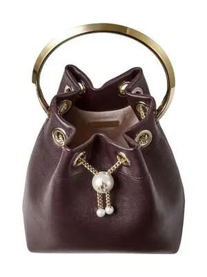 JIMMY CHOO Leather Mini Bucket Bag - Red