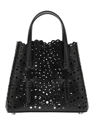 Alaïa Mina 20 Vienne Calfskin Tote Bag - Black