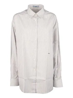 Prada Striped Button Up Shirt - Multicolor