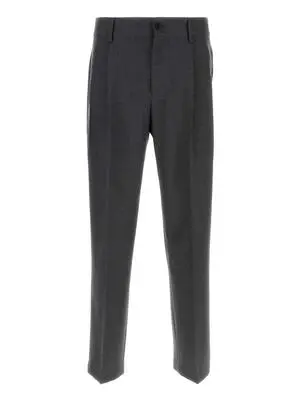 Dolce & Gabbana Wool Blend Tailored Trousers - Gray