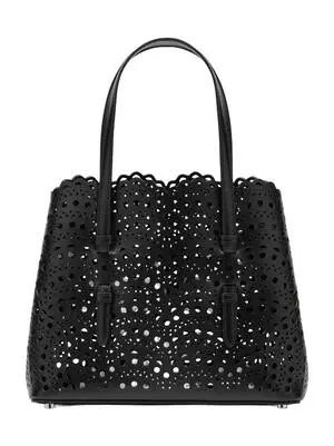 Alaïa Mina Calfskin Leather Tote Bag - Black