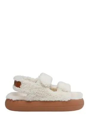 Moon Boot Shearling Sandals - White