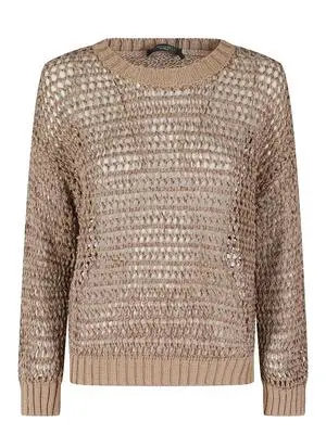 Max Mara Linen And Cotton Crewneck Pullover - Brown