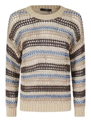 Max Mara Linen And Cotton Crewneck Pullover - Brown