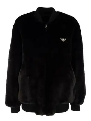 Prada PRADA Faux Fur Zip-Up Jacket Multicolor
