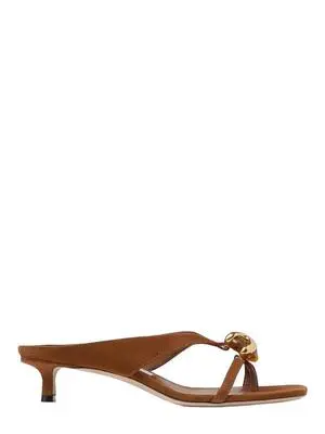 JIMMY CHOO Suede Embellished Sandals - Brown