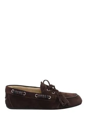Miu Miu Suede Deck Loafers - Brown