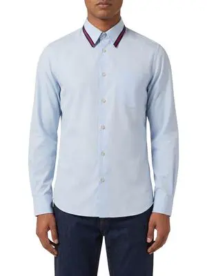 Gucci Slim Fit Cotton-blend Shirt With French Collar - Blue