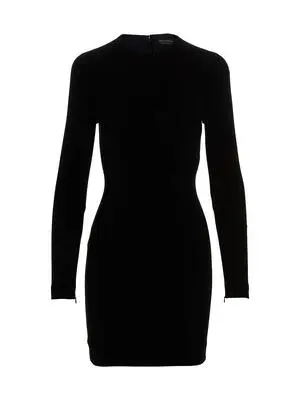 Balenciaga Stretch Ruched Twill Minidress - Black
