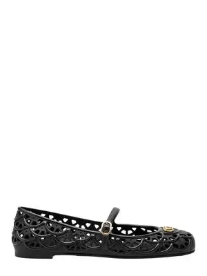 Valentino Garavani Vlogo Signature Rubber Ballet Flats - Black