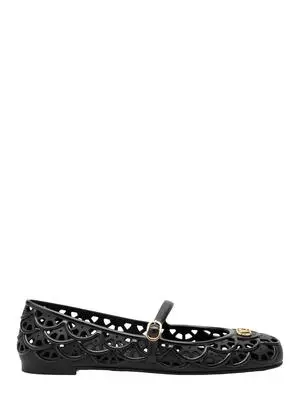 Valentino Garavani Vlogo Signature Rubber Ballet Flats - Black