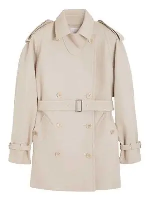 Max Mara Short Cotton Duster Coat Sand - Brown
