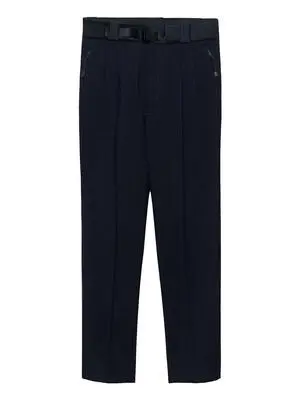 Prada Wool Pants With Technical Details - Blue
