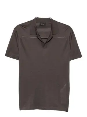 Brioni Piquet Silk Polo Shirt - Multicolor