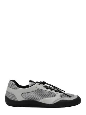 Prada Prada Grey Speedrock Sneakers In Leather And Mesh Fabric Men Gray