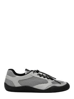 Prada PRADA Speedrock Leather And Mesh Sneakers Gray