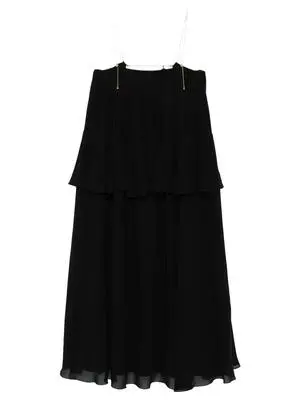 Chloé Sleeveless Long Dress In Silk Georgette - Black