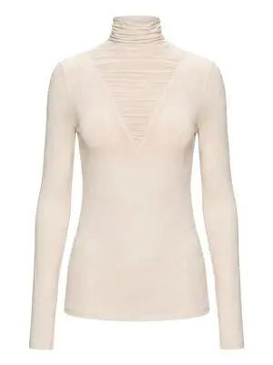 NISSA Lyocell Turtleneck Top - Multicolor