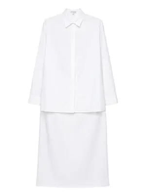 Alaïa Asymmetric Cotton Poplin Shirt - White