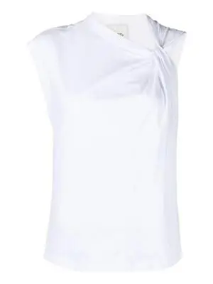 Isabel Marant Étoile Isabel Marant Women Nayda Knot-Detail Asymmetric T-Shirt White