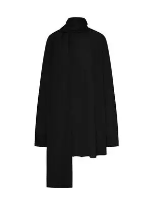 TOTEME Blouse With Draped Scarf - Black