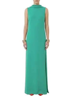 Max Mara Max Mara Long Polyester Dress Green