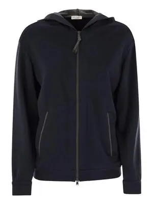 Brunello Cucinelli Cotton And Silk Hooded Cardigan - Multicolor