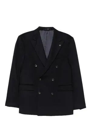 Tagliatore Virgin Wool Blend Double-breasted Blazer - Blue